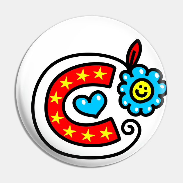 Letter C abc monogram hand drawn colorful alphabet - Letter C - Pin ...