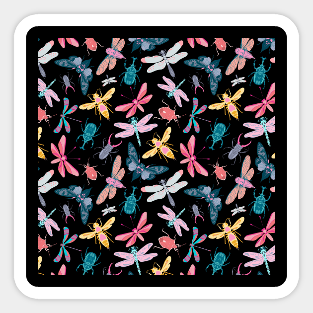 Insect repeat pattern - Surface Pattern - Sticker | TeePublic
