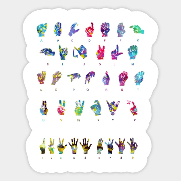 Sign Language Alphabet - Alphabet - Sticker | TeePublic