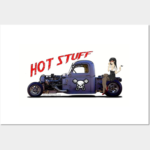 Cool Truck Rat Rod with Anime Girl Hot Stuff - Rat Rod - Posters and ...