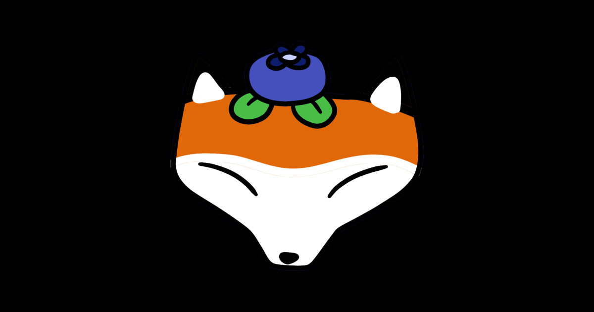 Blueberry Fox Face - Fox - Sticker | TeePublic