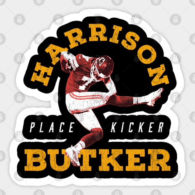 Harrison Butker / grunge / place kicker - Butker - Sticker | TeePublic