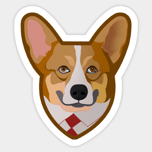 Cute Corgi Drawing - Corgi - Sticker | TeePublic