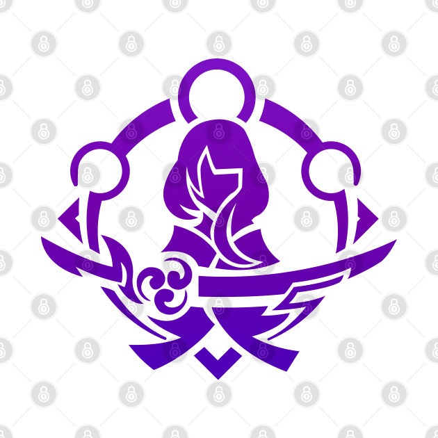 Genshin Impact Raiden Shogun Emblem - Genshin Impact - T-Shirt | TeePublic