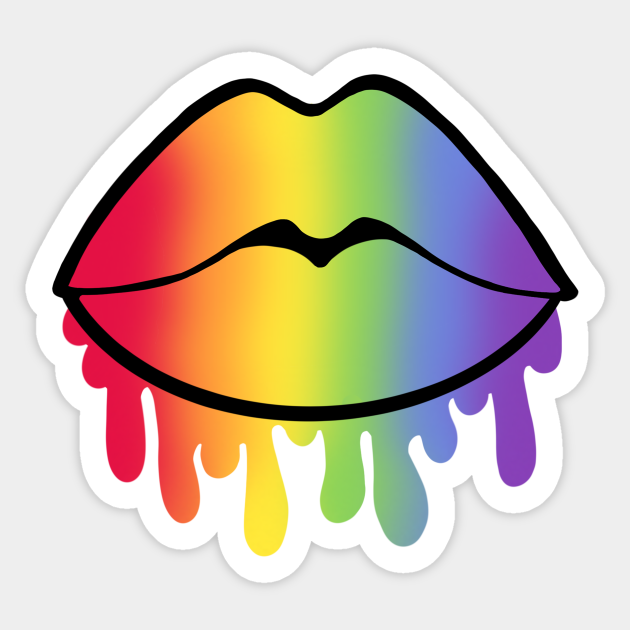 Rainbow Lips - Makeup - Sticker | TeePublic