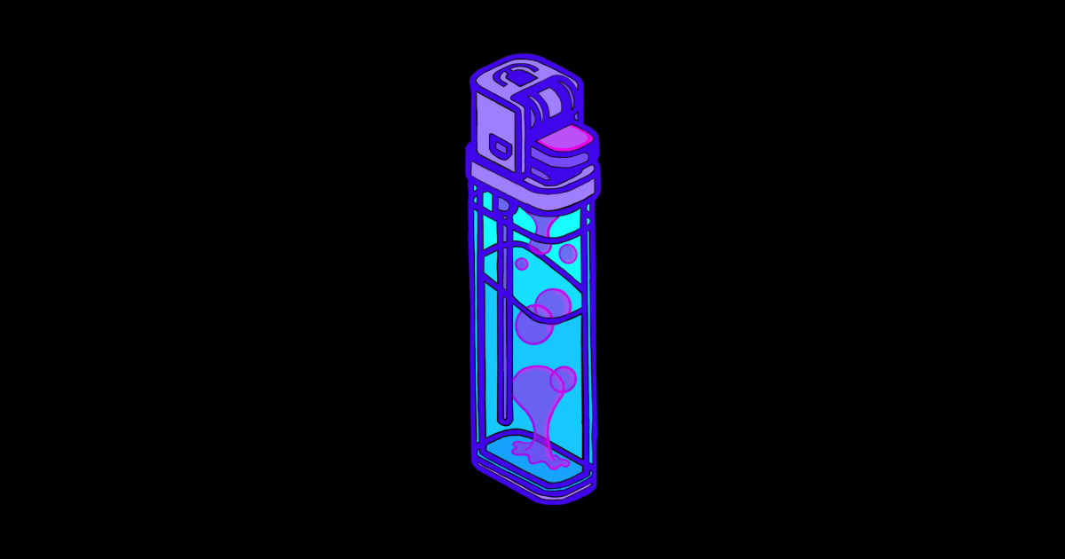 Lava Lamp Lighter Neon - Trippy - Sticker | TeePublic