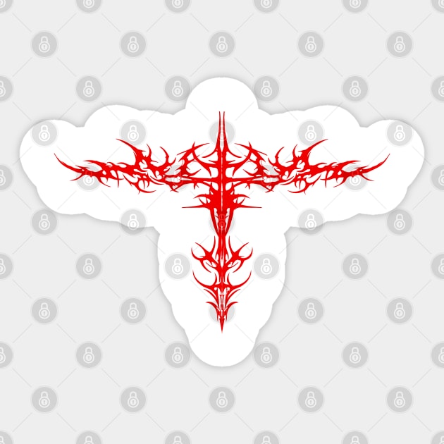 Red Tribal Cross Emblem - Tribal Tattoo - Sticker | TeePublic