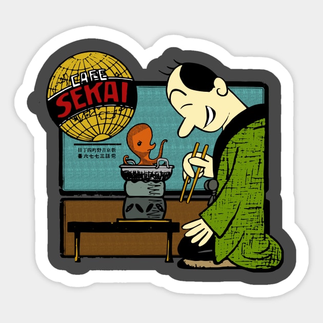 Vintage Japanese Sushi Cafe - Sushi Lover - Sticker | TeePublic