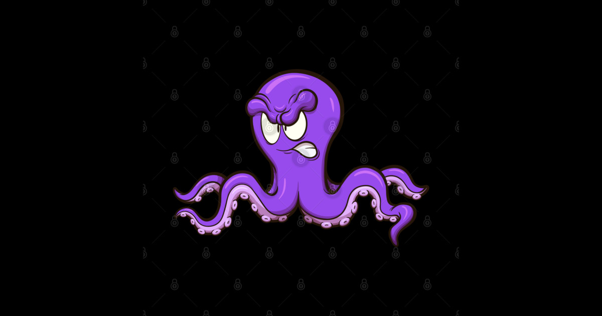 Angry Octopus - Angry Octopus - Sticker | TeePublic