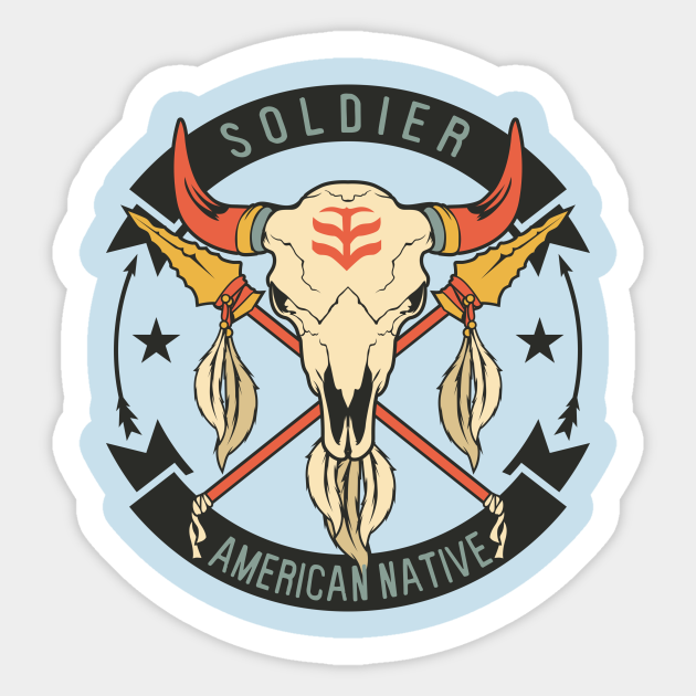 Native American Soldier Badge Design - Native American - Sticker ...