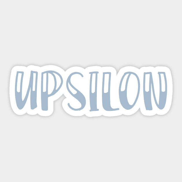 Light Blue Upsilon Letter - Panhel - Sticker | TeePublic