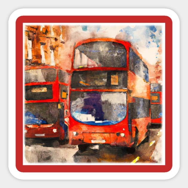 London Double Decker Bus - London England - Sticker | TeePublic