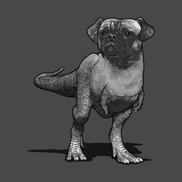 Pugussaurus Rex. - Pugs - T-Shirt | TeePublic