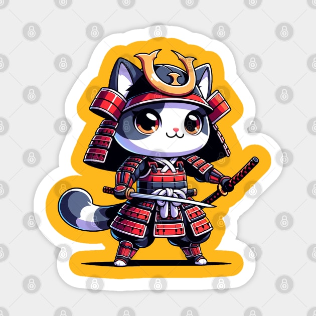Kawaii samurai cat - Samurai - Sticker | TeePublic