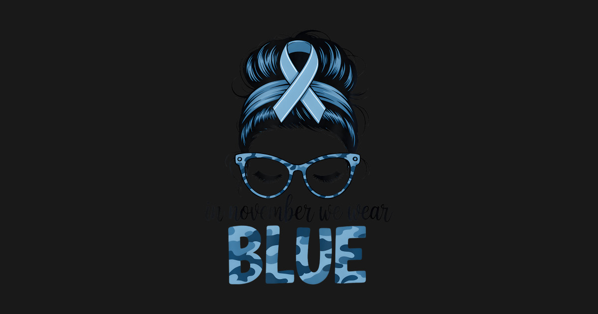 In November Blue Ribbon - November Awareness Ribbon - T-Shirt | TeePublic