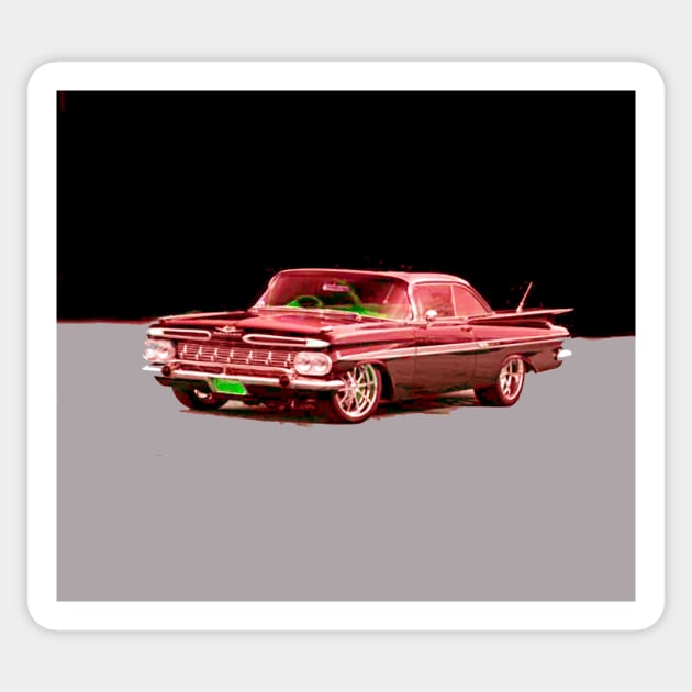 '59 Impala Vintage Classic Car - Abstract - Sticker | TeePublic