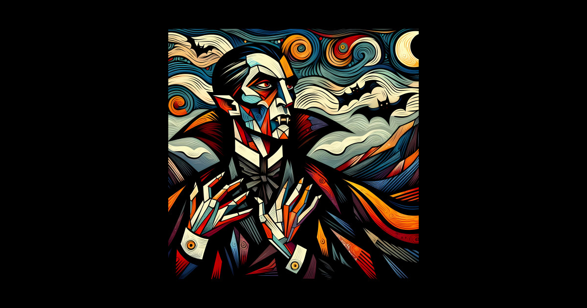 Dracula Cubism Art – Gothic Vampire Aesthetic with a Modern Twist ...
