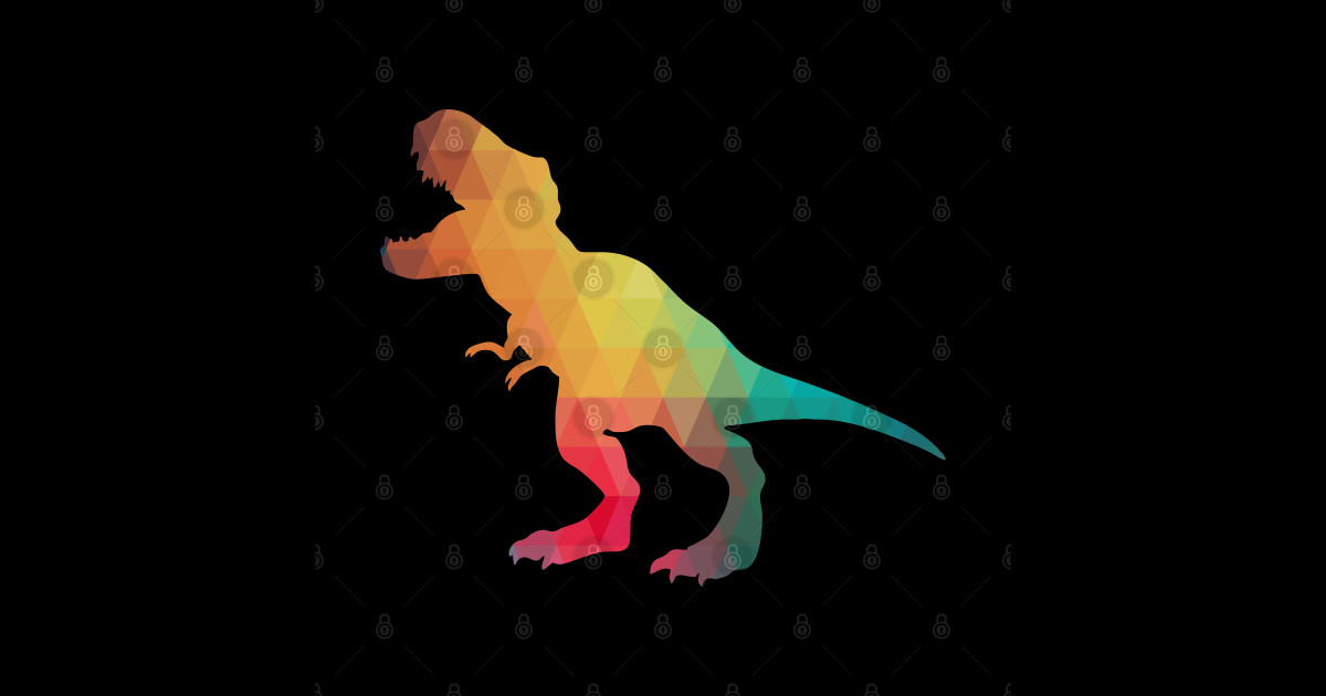 Rainbow color T-Rex - Rainbow - Sticker | TeePublic