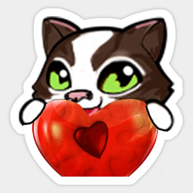 Simba Jammy Dodger - Jammy Doger Artwork Simba Cat Love Hear - Sticker ...