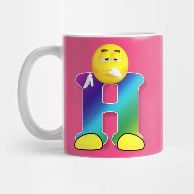 Letter H Alphabet Smiley Monogram Face Emoji Shirt for Men Women Kids ...