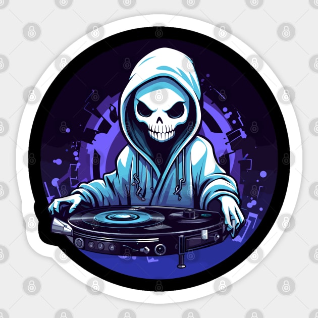 DJ Grim Reaper Cartoon - Grim Reaper - Sticker | TeePublic