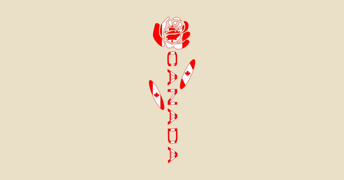 Canada Rose Flag - Canadian Rose Flag - T-Shirt | TeePublic
