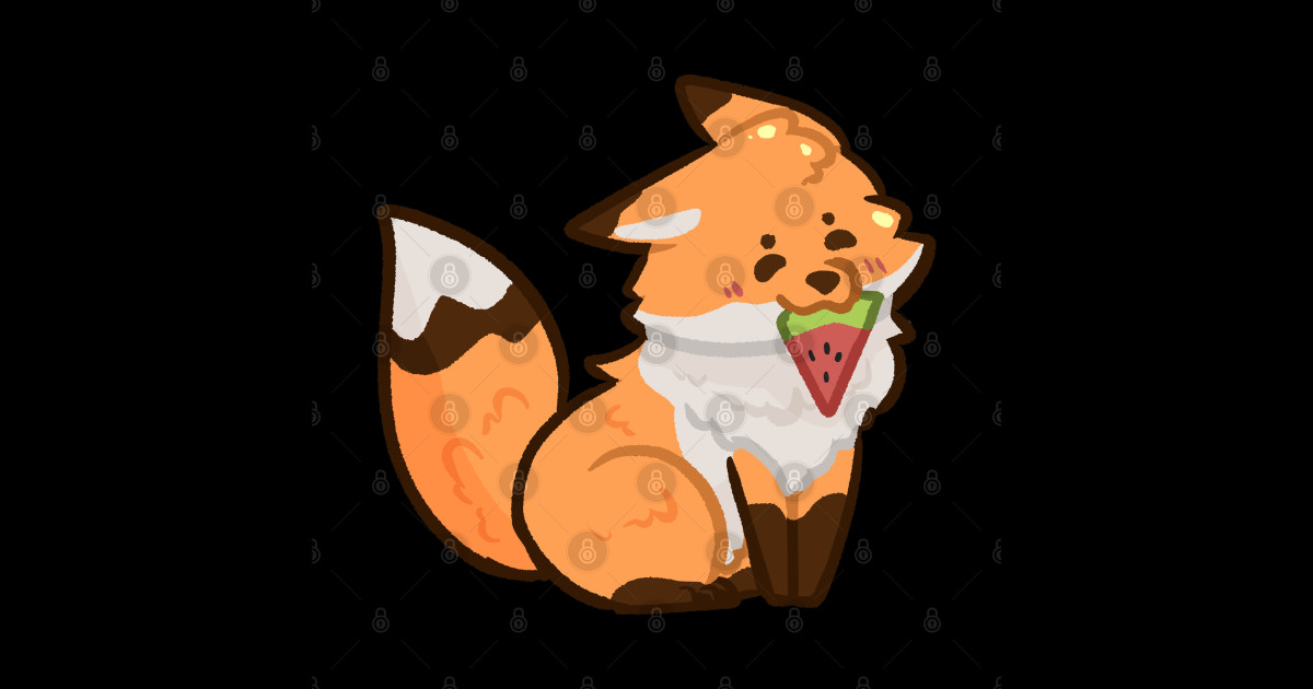 Cute Fox Watermelon - Fox Lover - Sticker | TeePublic