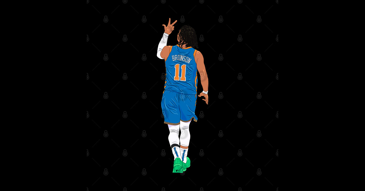 Jalen Brunson Three Point Celebration - Jalen Brunson - Sticker | TeePublic