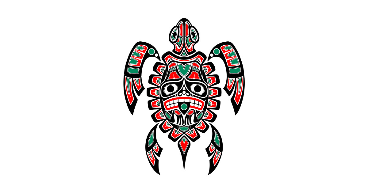 Red and Black Haida Spirit Sea Turtle - Sea Turtle - Posters and Art ...