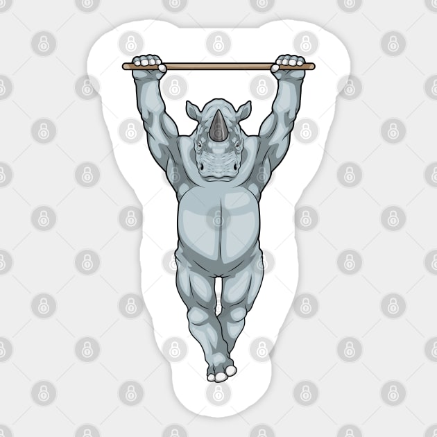 Rhino Bodybuilder Pull ups Bodybuilding - Bodybuilding - Sticker ...