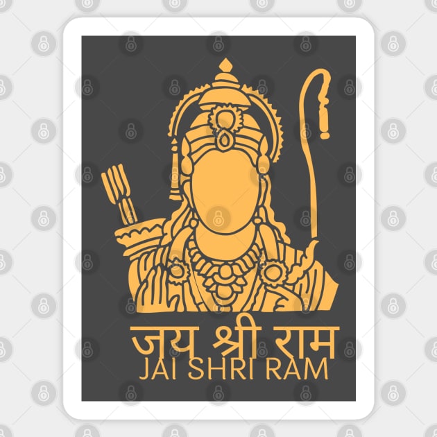 Golden Jai Shri Ram - Ram - Sticker | TeePublic