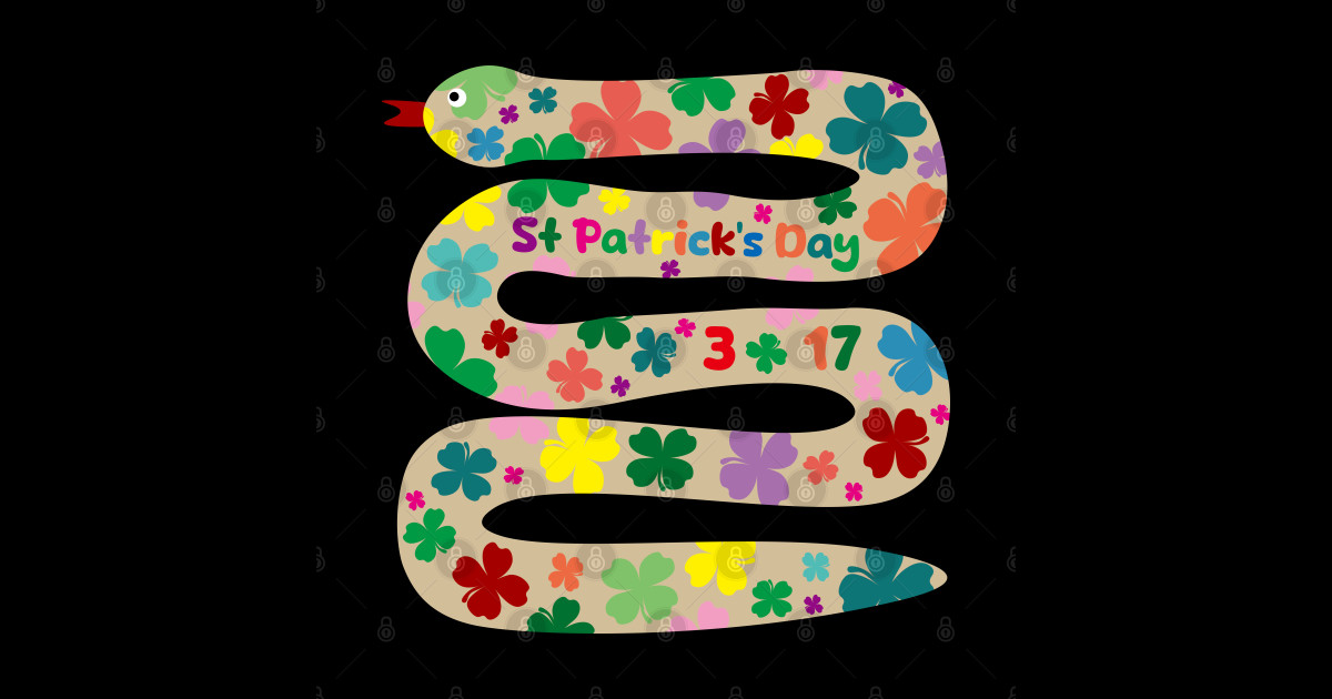St Patricks Day Shamrock And Snake - St Patricks Day - Sticker | TeePublic