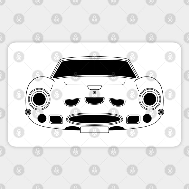 Ferrari 250 GTO Black Outline - Car - Magnet | TeePublic