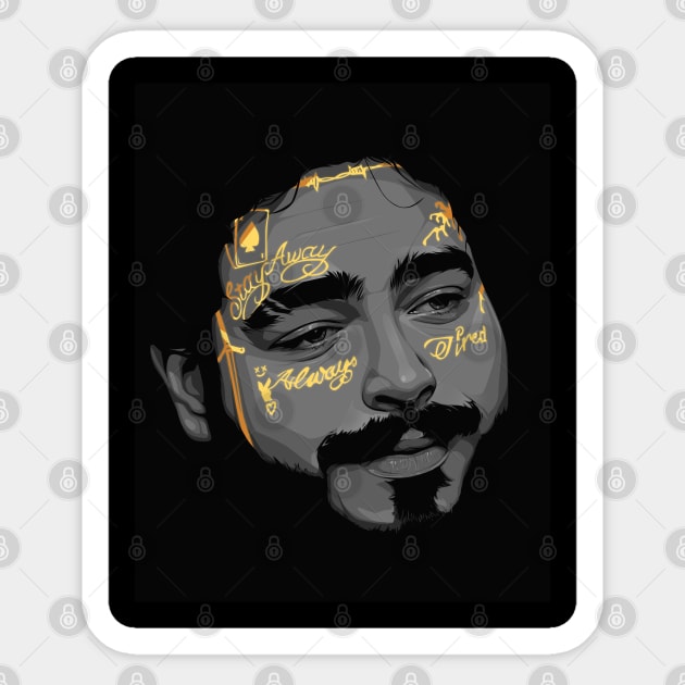 Post Malone Graphic - Post Malone - Sticker | TeePublic