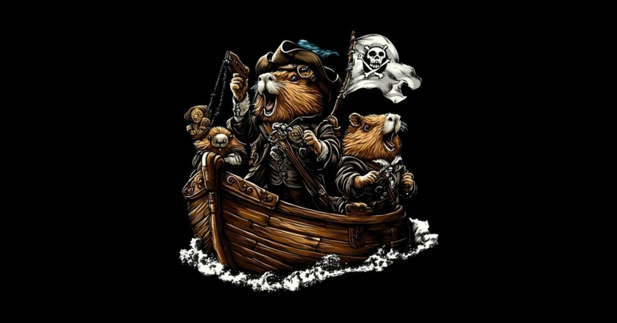 A daring pirate capybara - Capybara - Sticker | TeePublic