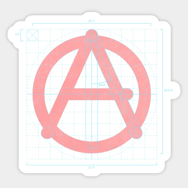 anarchist symbol - on 'black' - Symbol - Sticker | TeePublic