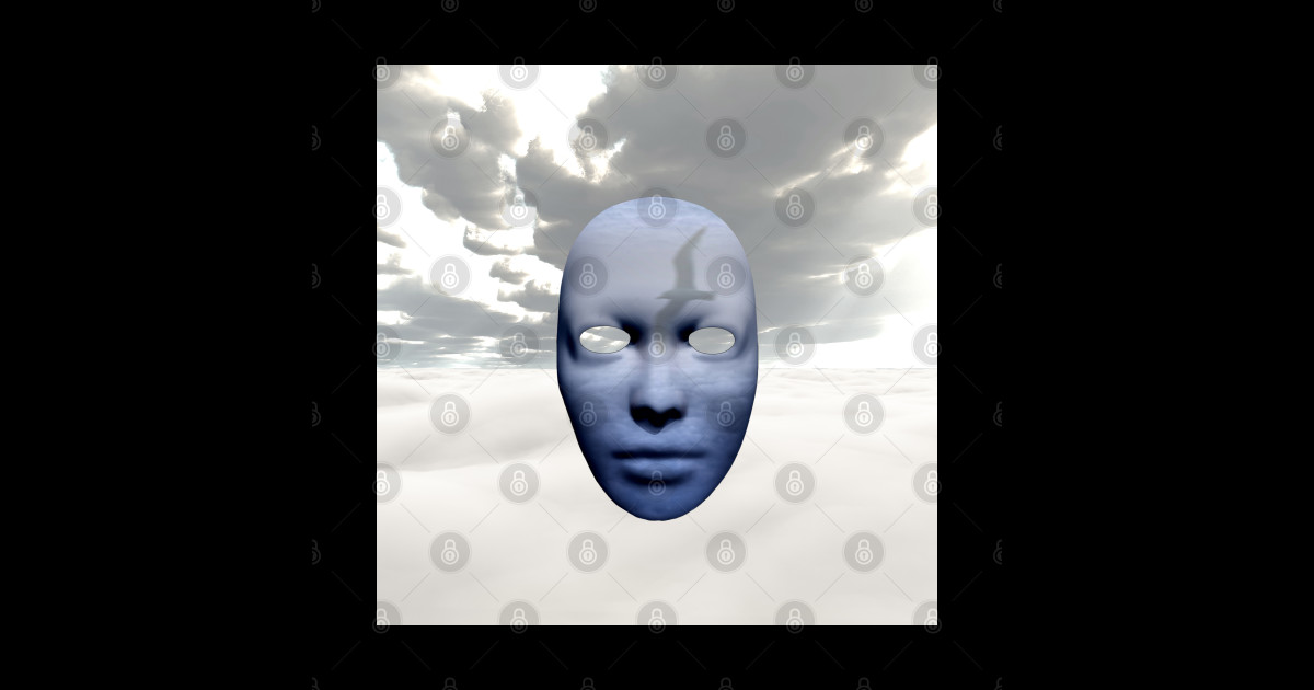 Mask in cloudy sky - Mask In Cloudy Sky - Sticker | TeePublic