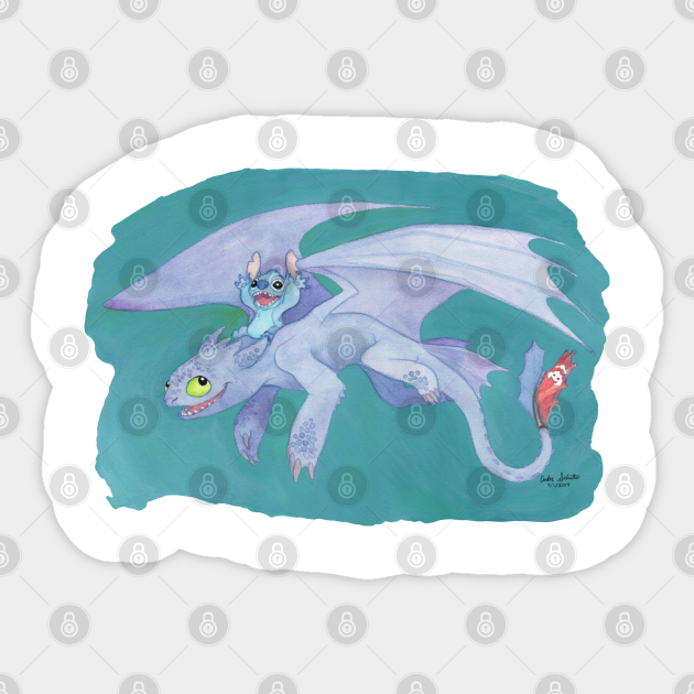 Toothless and Stitch 'Joy Ride' - Toothless - Sticker | TeePublic