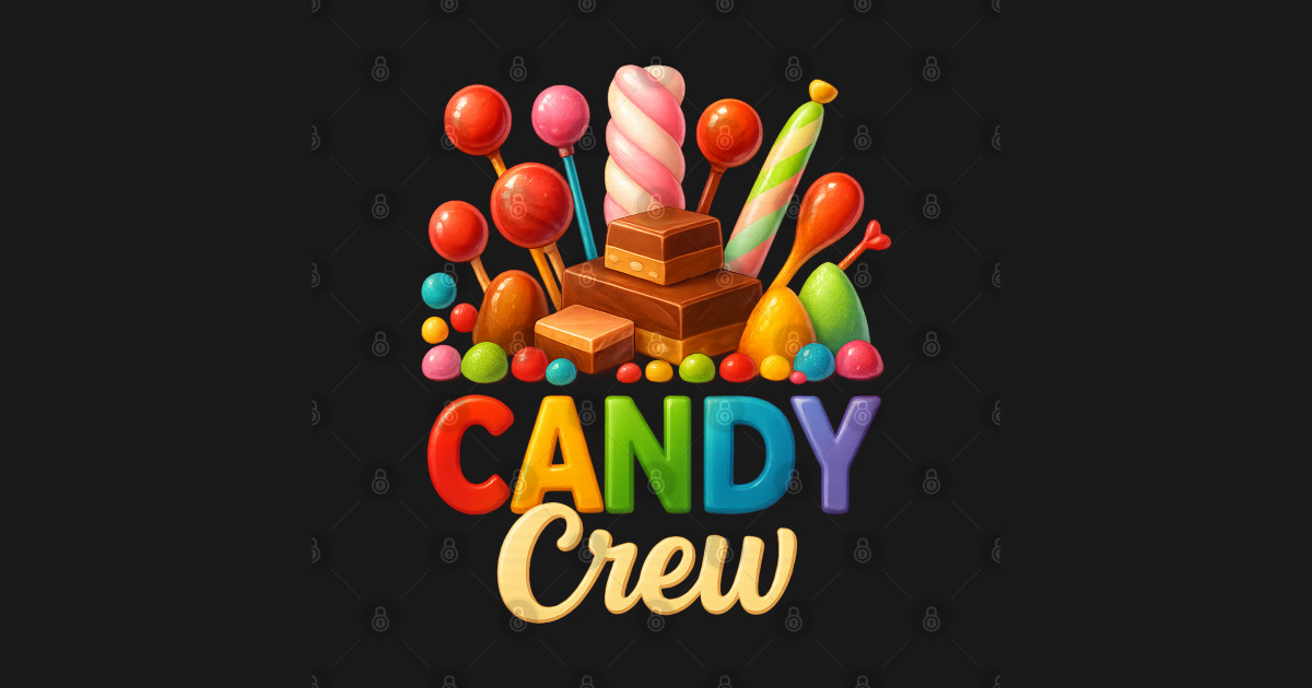 Colorful Candy Crew – Sweet Candy Squad Party Design - Candy Crew - T ...