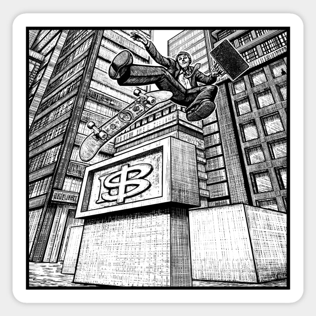 Lunch Break Tre Flip - Skate - Sticker | TeePublic