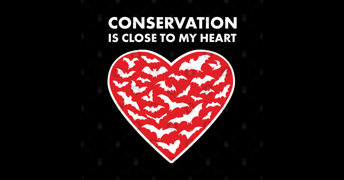 Bats Conservation Heart - Bats - Sticker | TeePublic