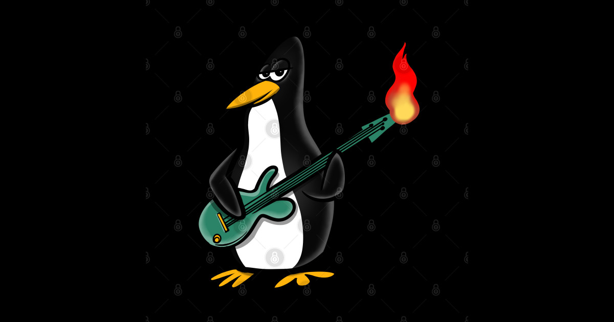 Tux Penguin Linux Cartoon - Music - Sticker | TeePublic