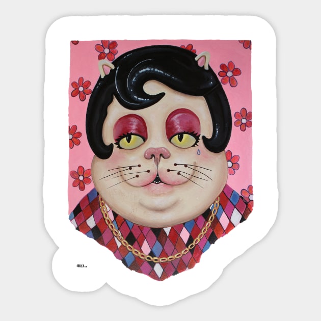 Cat Boss Cat Gangster Mobster Mrs. Kitty Boom Boom Original Painting By ...