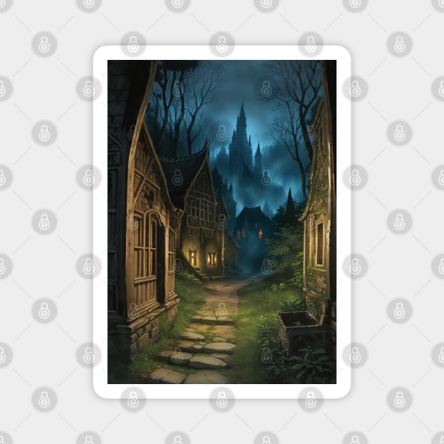 DND Scene - Gothic Horror Village - Curse Of Strahd - Magnet | TeePublic