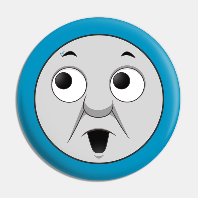 Thomas shocked face - Thomas Tank Engine - Pin | TeePublic