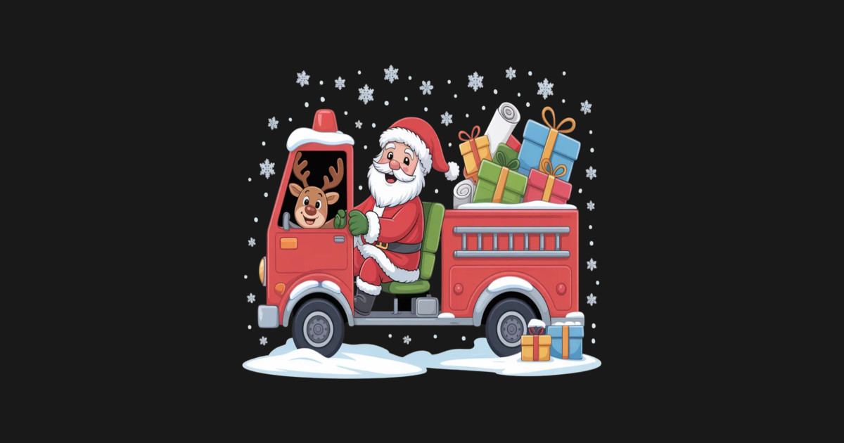 Santa Reindeer Christmas Fire Engine - Santa Reindeer Christmas Fire ...