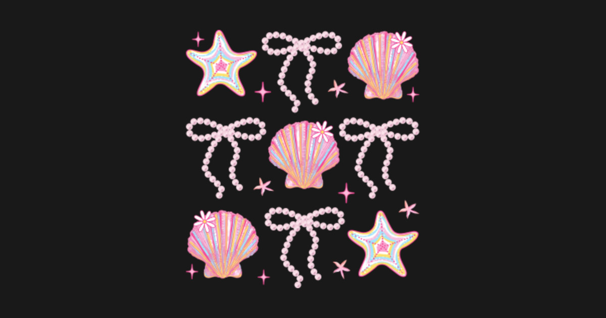 Seashell Pink Coquette Bow Summer Beach Coastal Ocean Girly - Summer ...