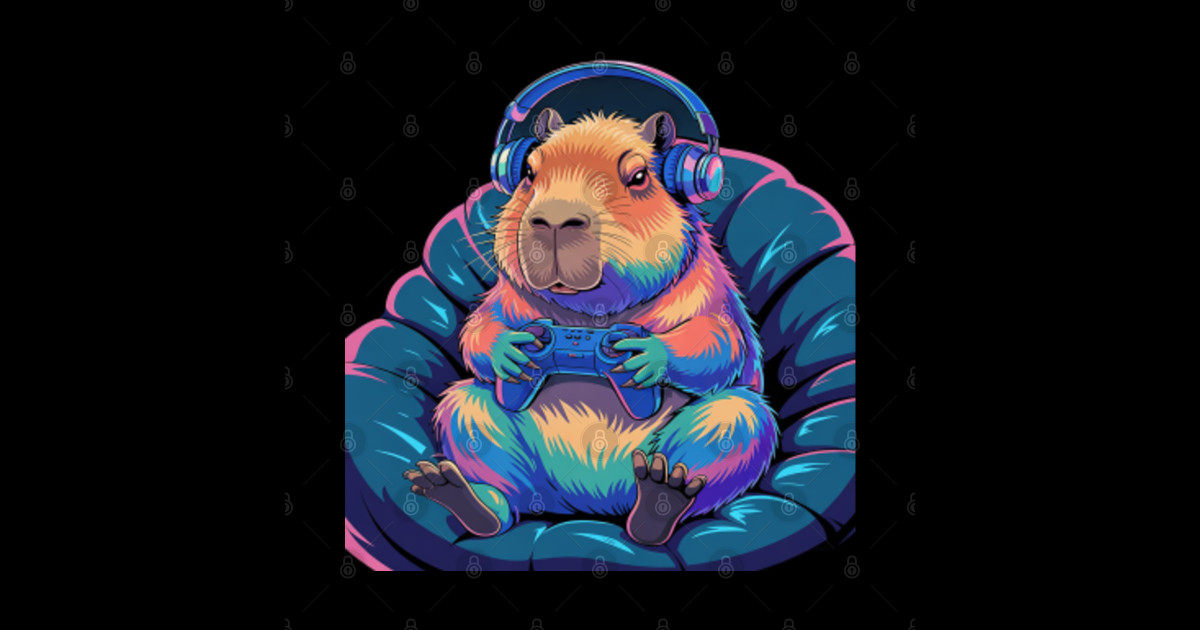 Capybara Video Games Capybara - Capybara Video Games Capybara - Sticker ...