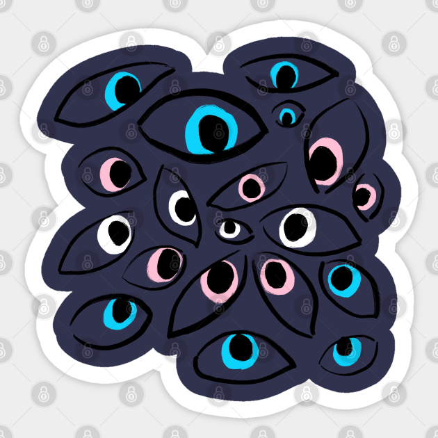 Trans Eyes (dark background) - Trans Eyes - Sticker | TeePublic