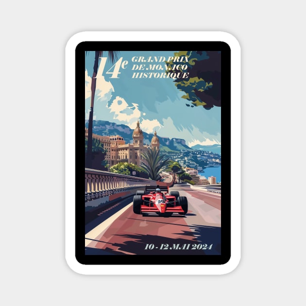 2024 Monaco Grand Prix Racing Travel Poster - Monaco - Magnet | TeePublic